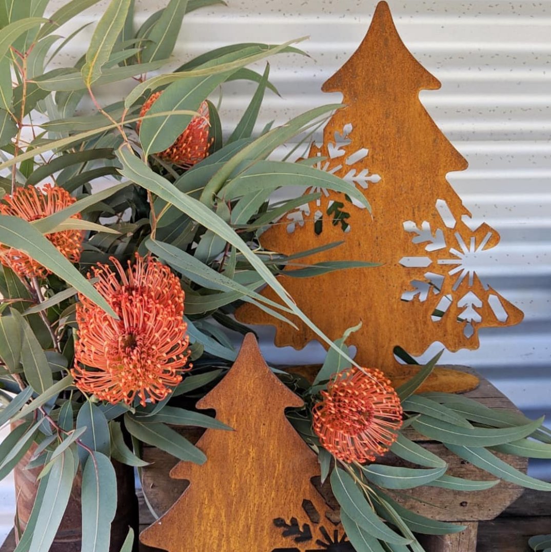 Rusty Christmas Trees | Weathered Garden Art