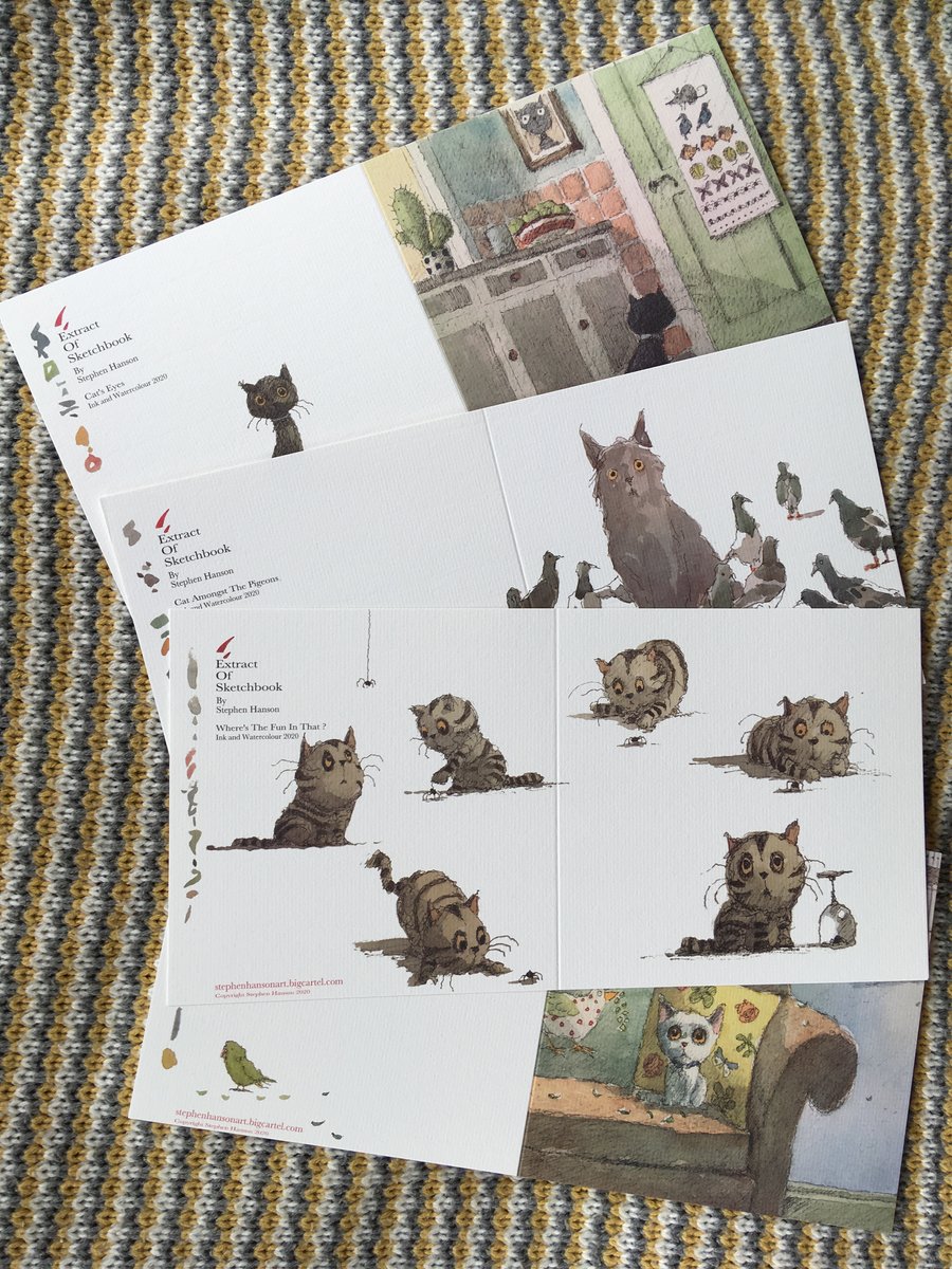 Cat Sketchbook Art Cards | Stephen Hanson Art