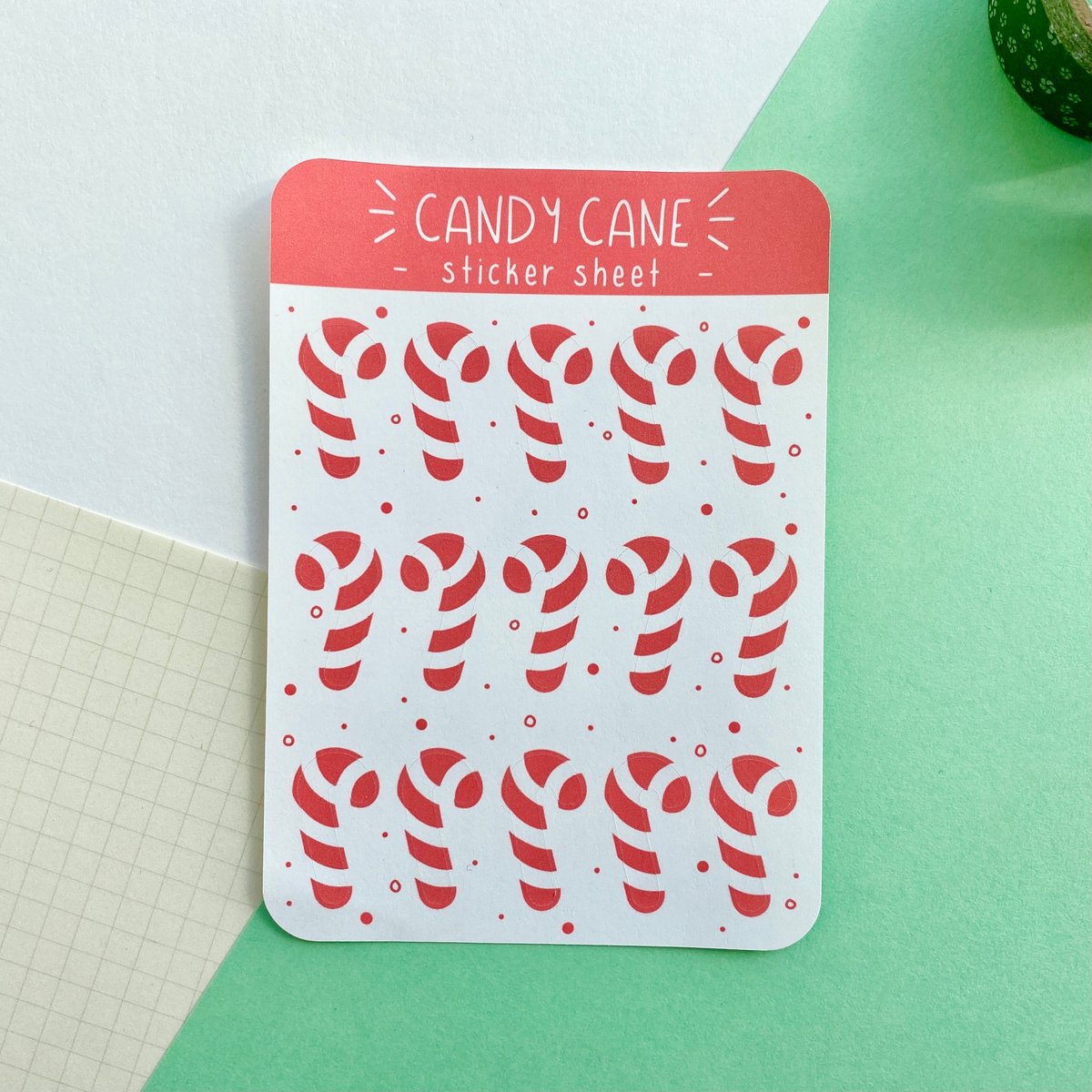 Candy Canes Mini Sticker Sheet | brookeillust