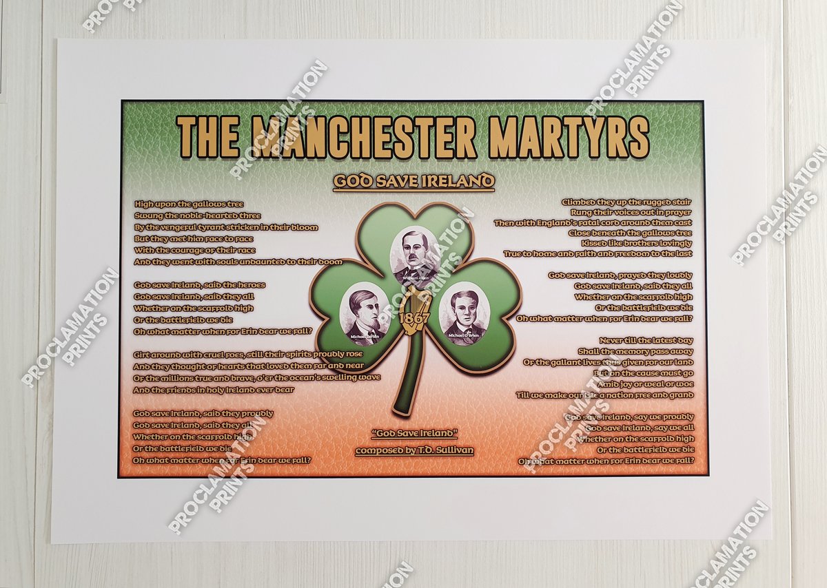 God Save Ireland (Manchester Martyrs) A3 Print. | Proclamation Prints