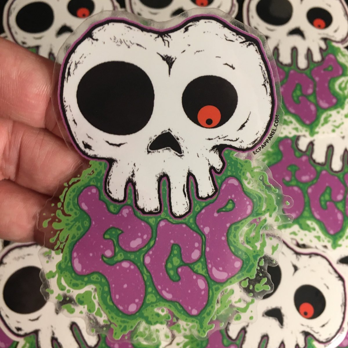 “ECP Vomit Skull”- Die-Cut Clear Sticker | East Coast Pyratz Apparel