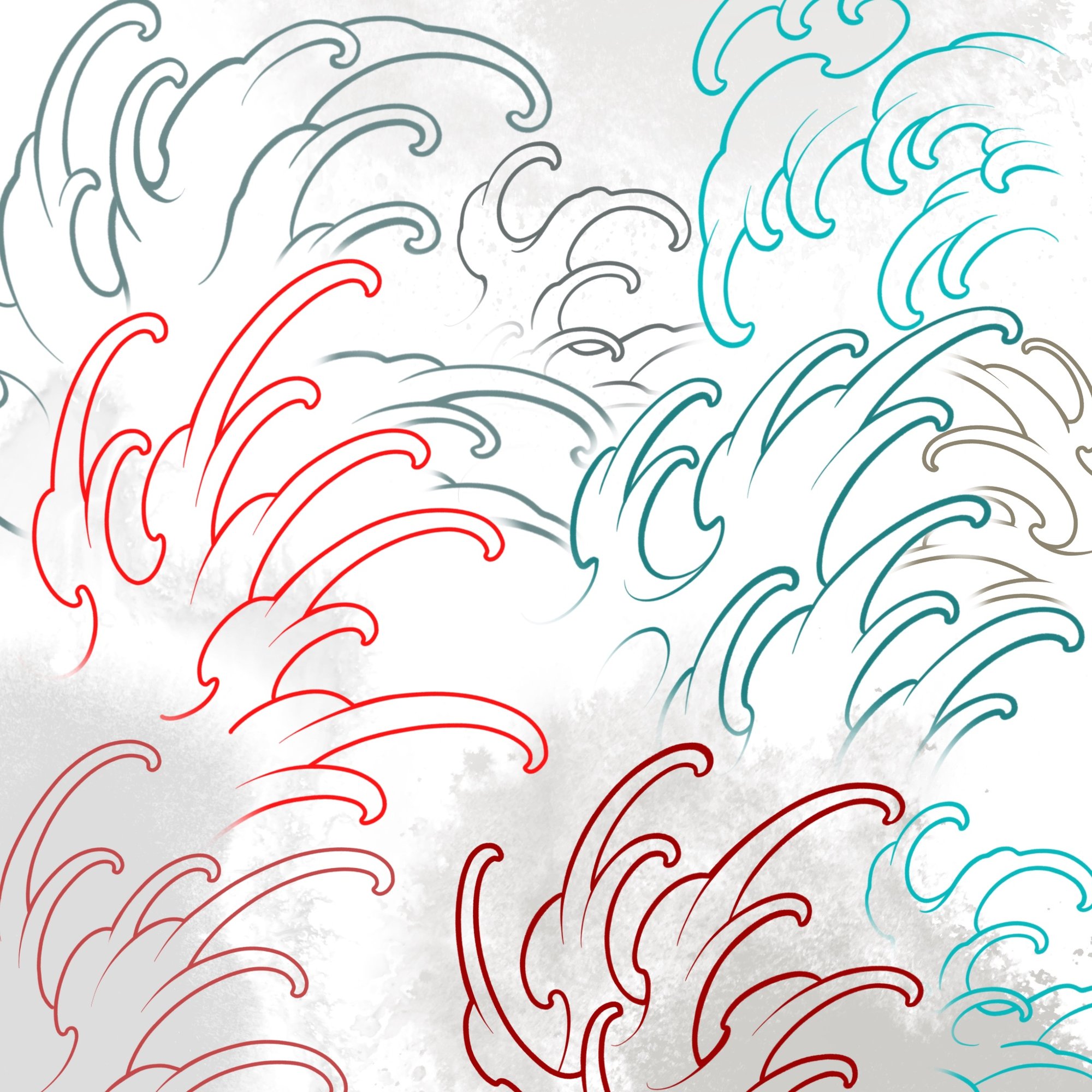 how to draw japanese finger waves