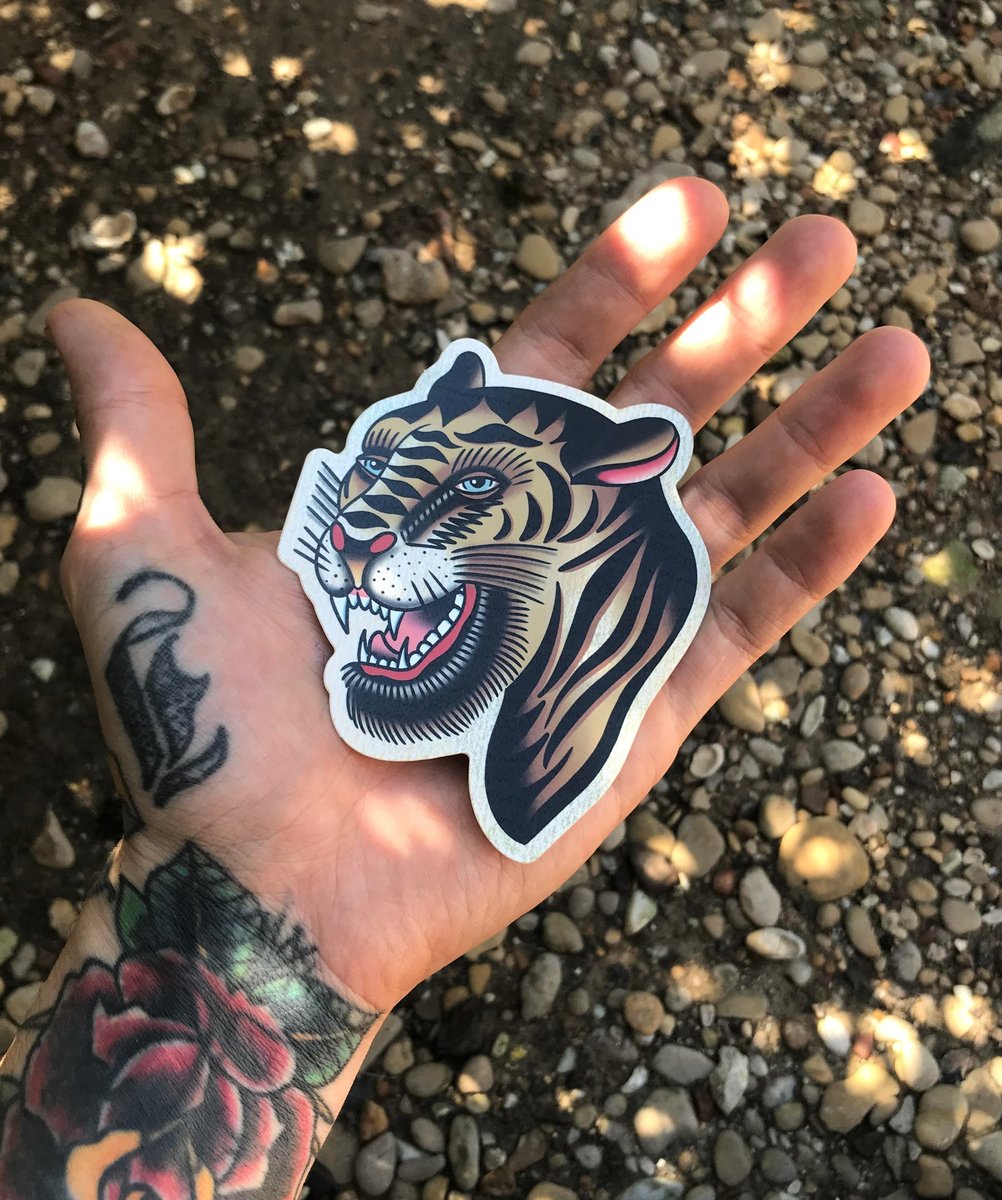 Grimm Tiger Sticker | Taylor Pollard Tattoos