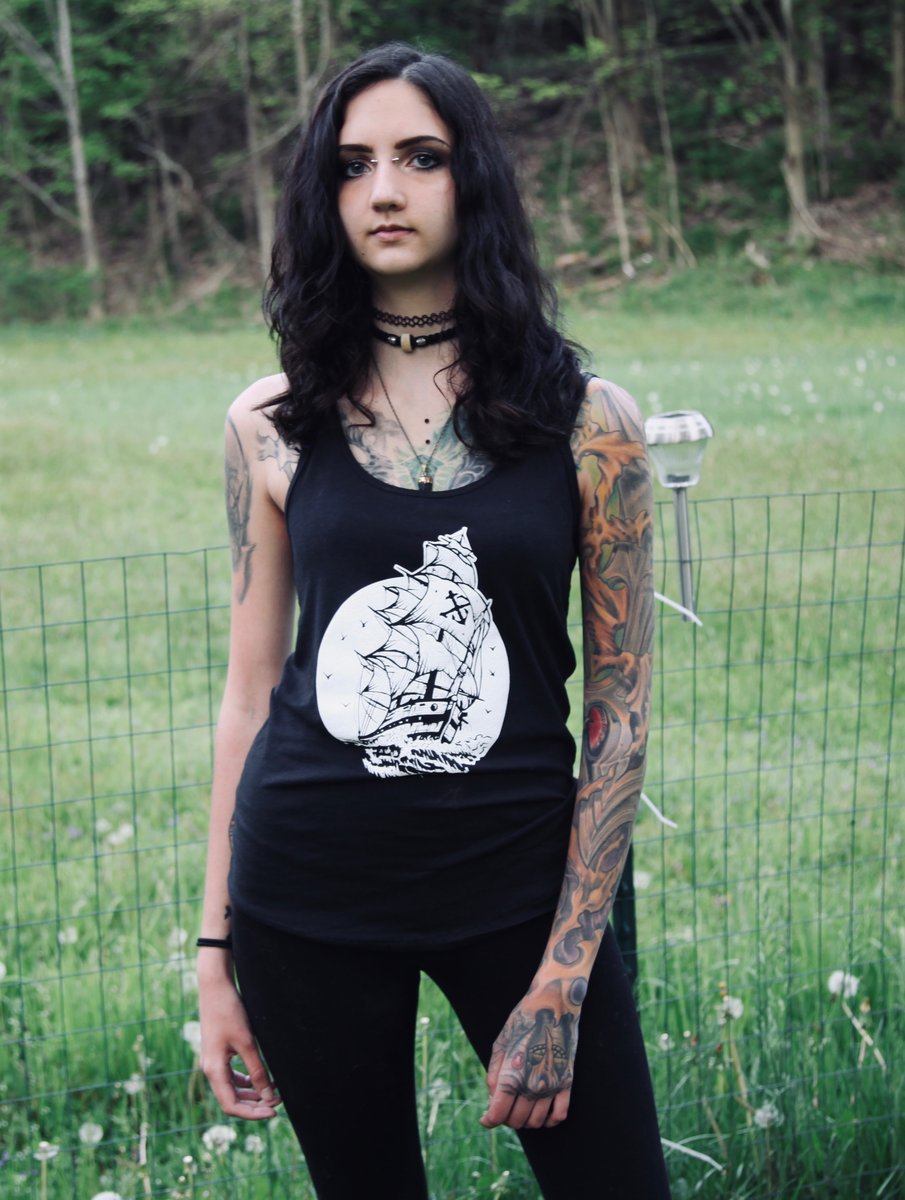 Rough Seas Pirate Ship Tank Top | 7 Anchor Art