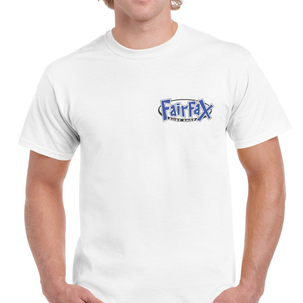 FSS Oval Tee White / Blue | Fairfax Surf Shop