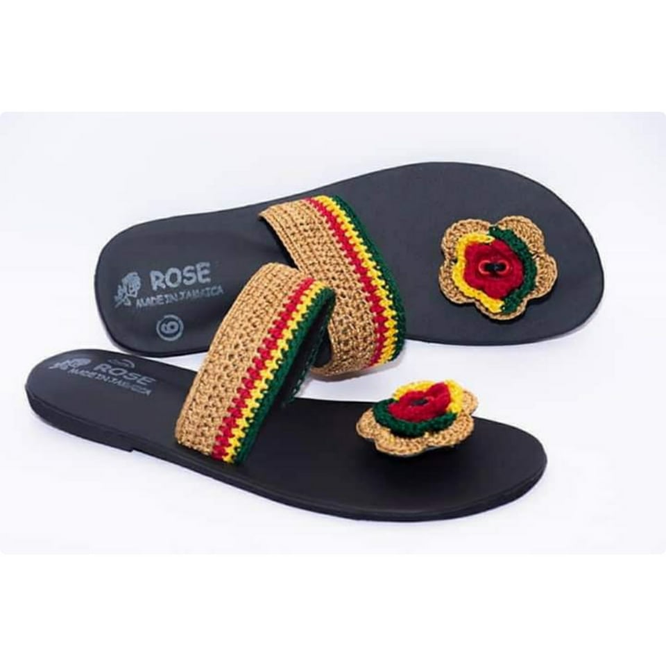 Beige Rasta Knitted Sandals | Everything Jamaica
