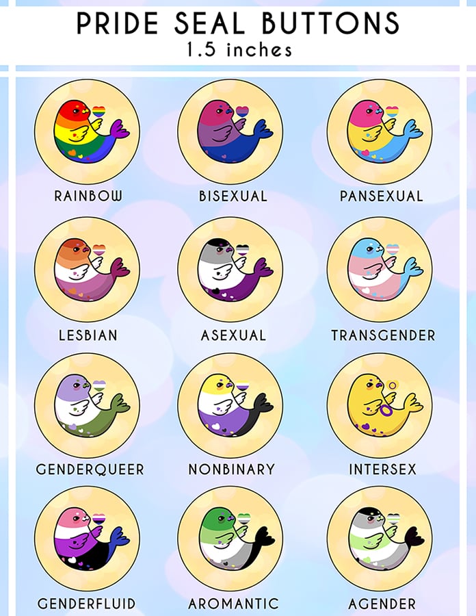 Pride Seal Charity Buttons | Lemon Boba