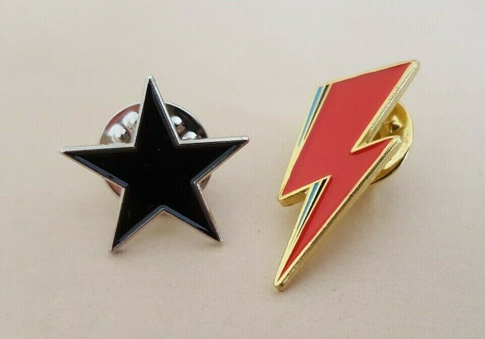 Blackstar and Lightning Bolt Badge Set | BowieGallery