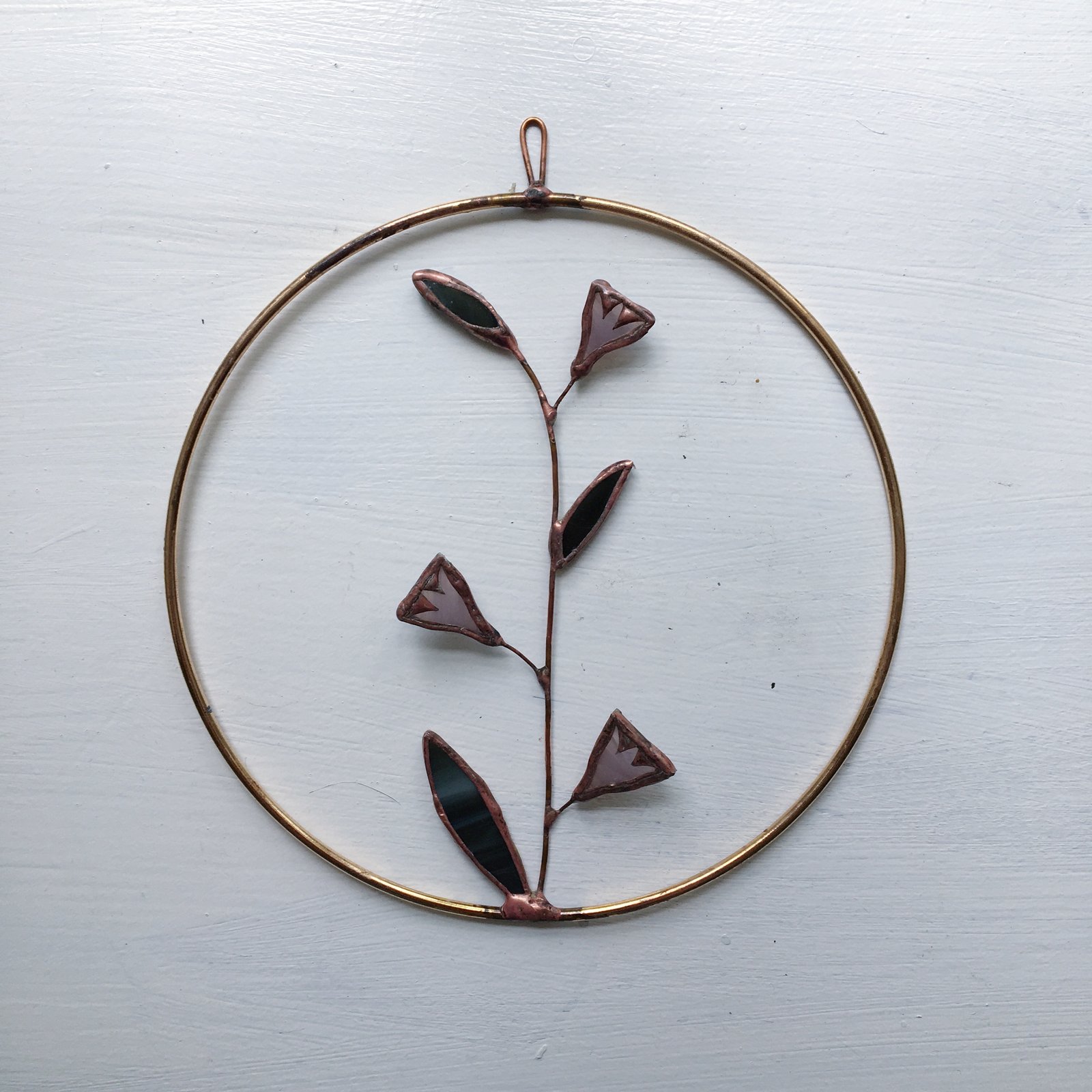 Delicate Pink Floral Wreath no.1 / ABJ glassworks