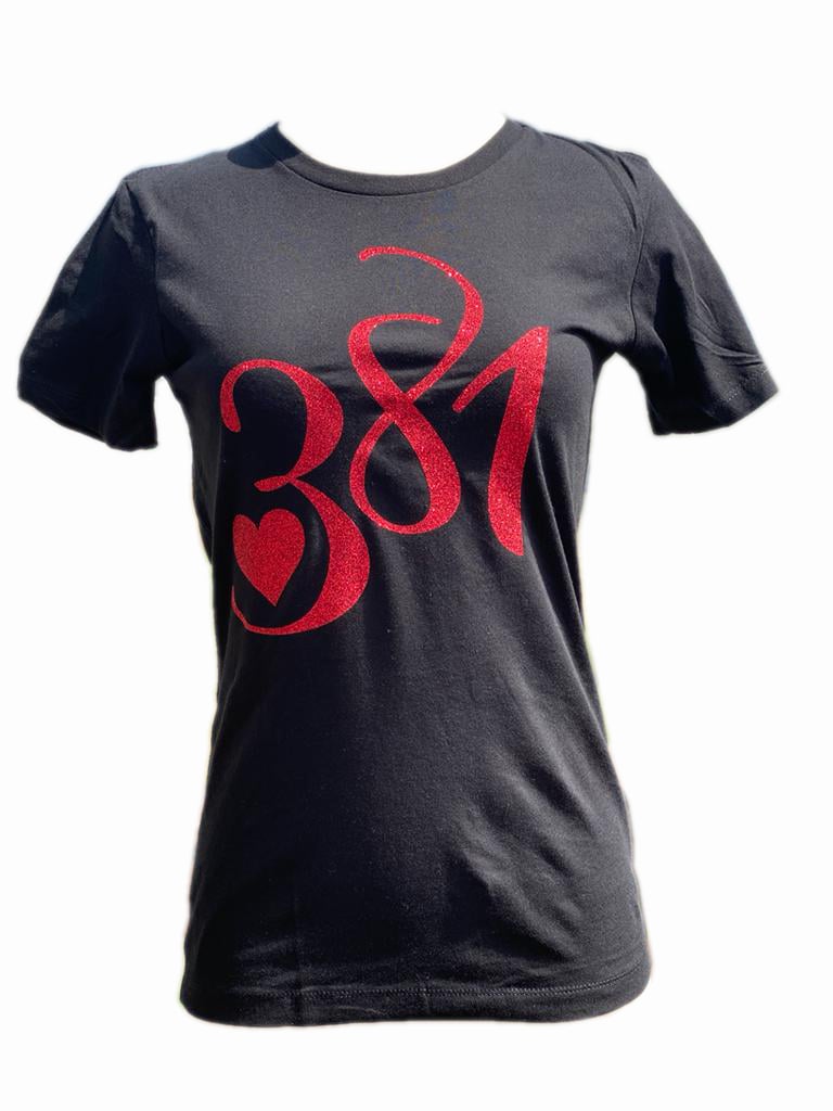 381worldwide — 381 Logo Tee Black|Red Glitter