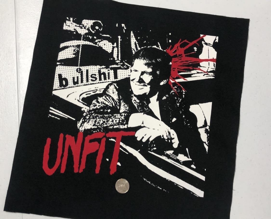 Anti Donal Trump Misfits Bullet Spoof Canvas Back Patch 15x15" | Doublethink Merch Table