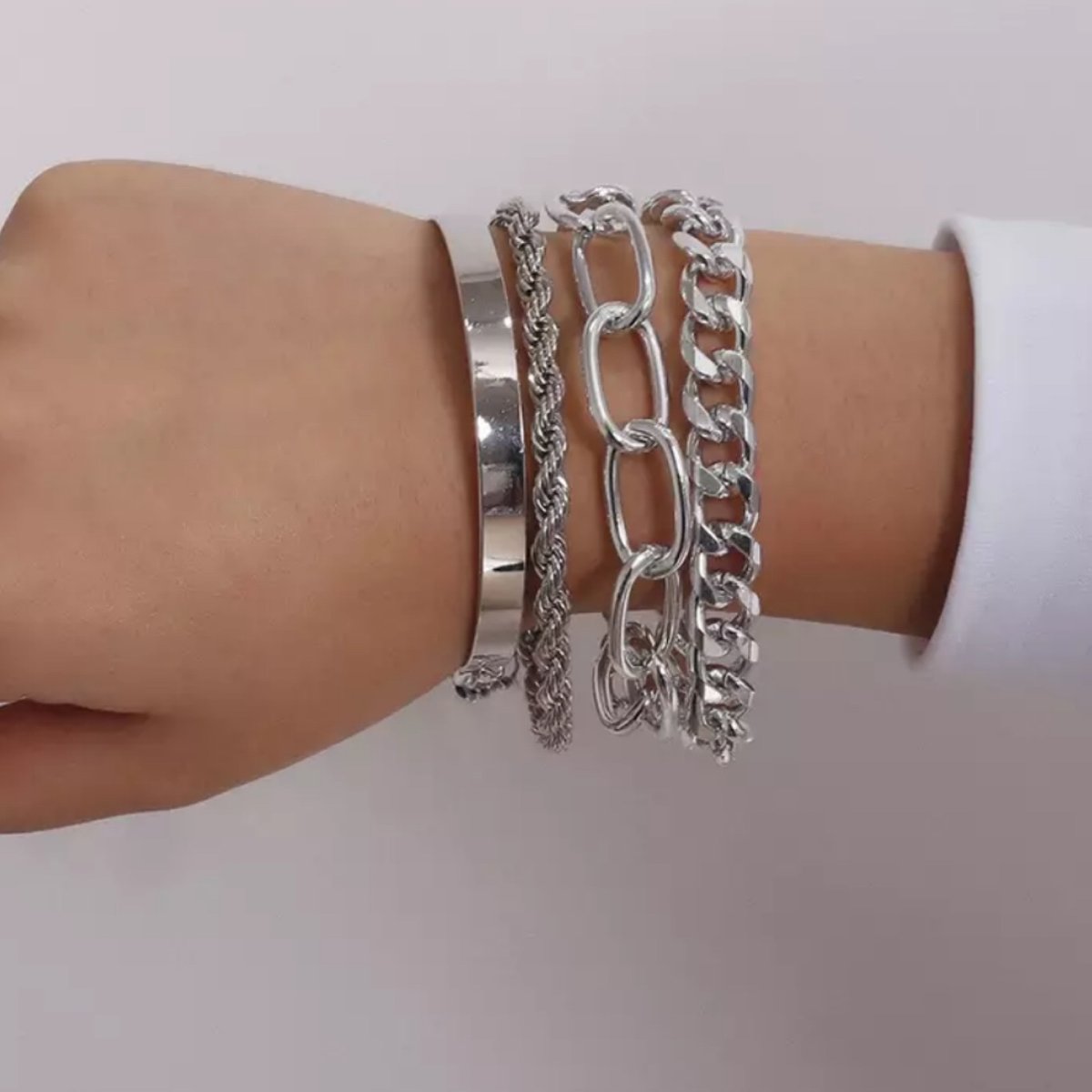 Ivy's Silver Bracelet Set | FlyLuxChic
