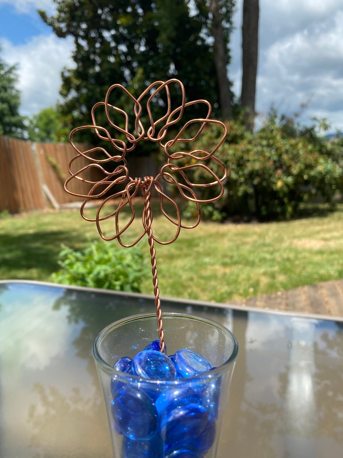 Copper Flower | Copper Cross Metalweaving
