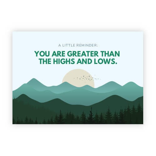 Diabetes Postcard "You Are Greater Than The Highs And Lows" | Diabetes ...