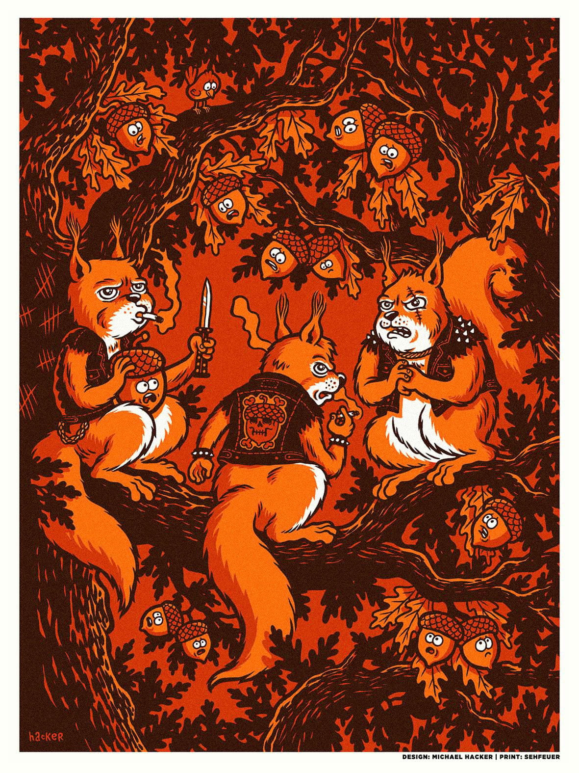 Squirrel Gang | Michael Hacker - gig posters, art prints & comics