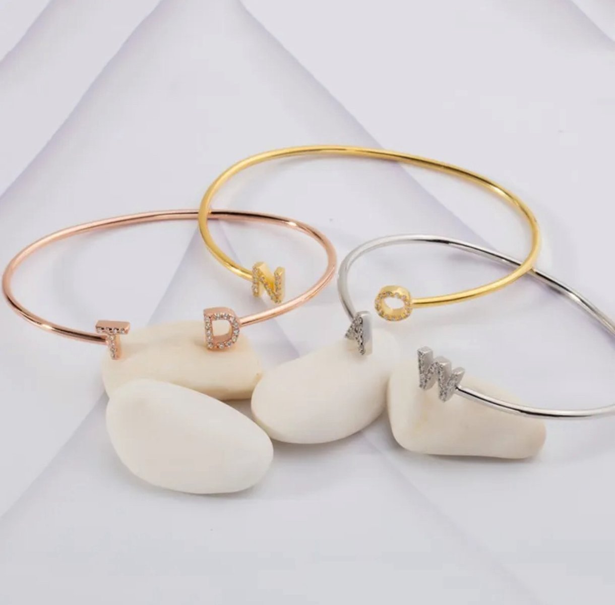 Dual Initial Cuff Bracelet | princessjewelsshop