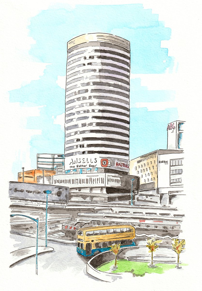 The Rotunda, Birmingham – Vintage Sketch Print | Draw My City