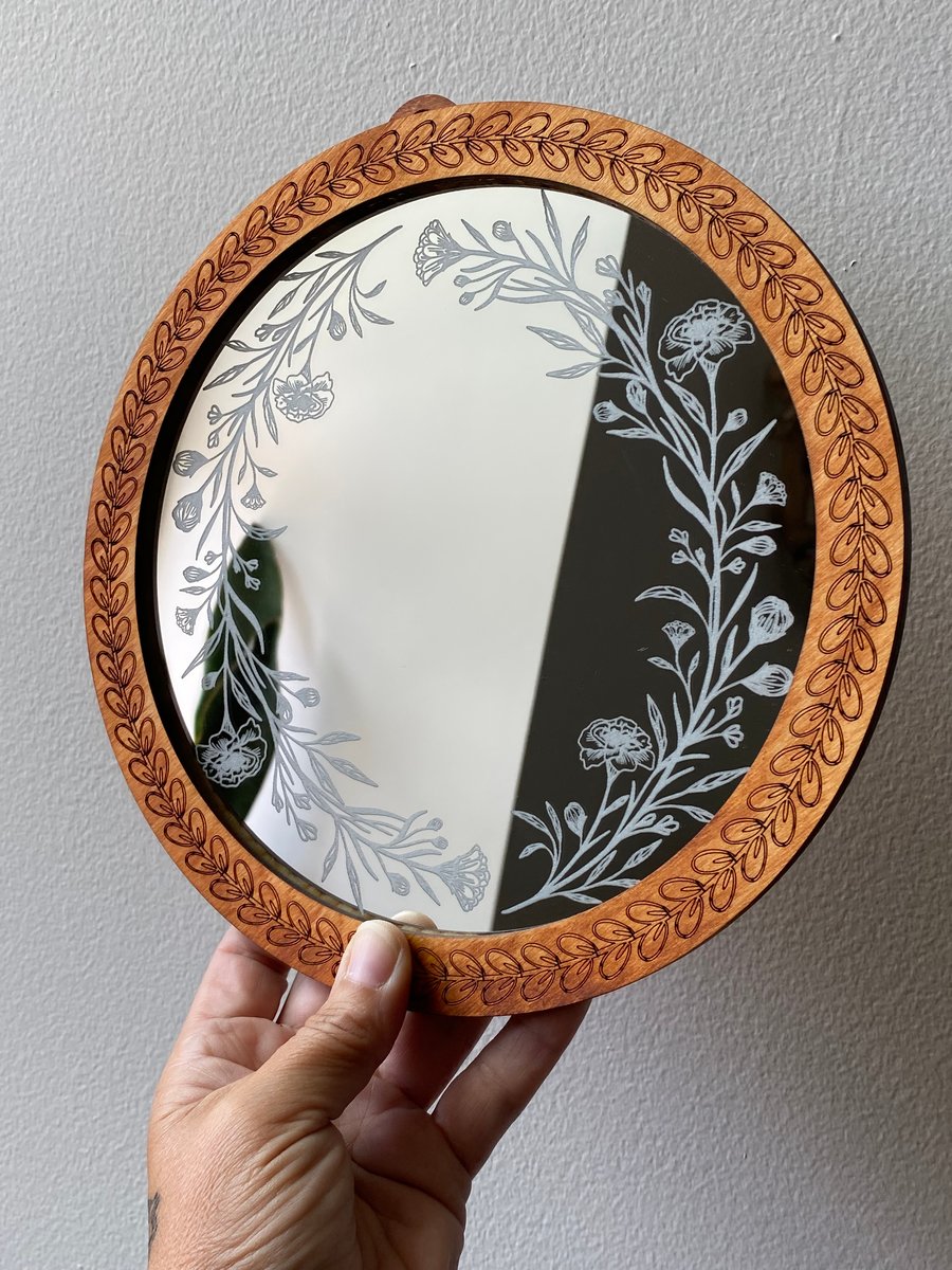 Engraved Mirror - Marigold | Peony & Bee