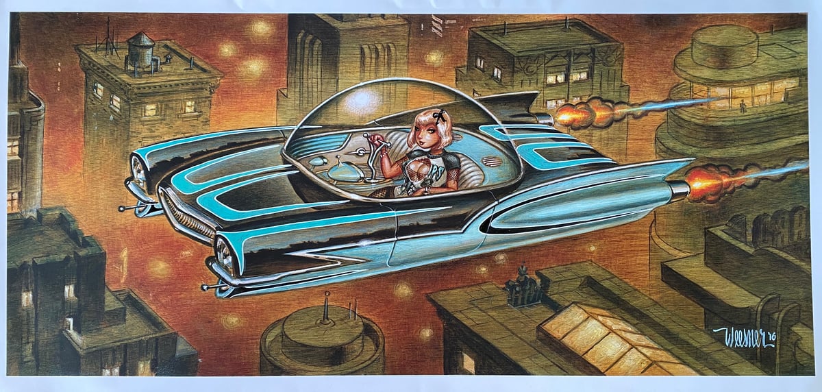 Modified Rare Litho of Sapphire Jet | Keith Weesner Art