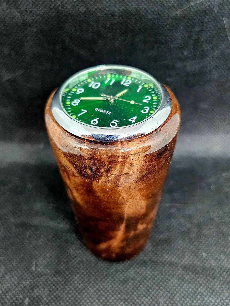 J and A Woodworks — Walnut/Green Clock Shift Knob