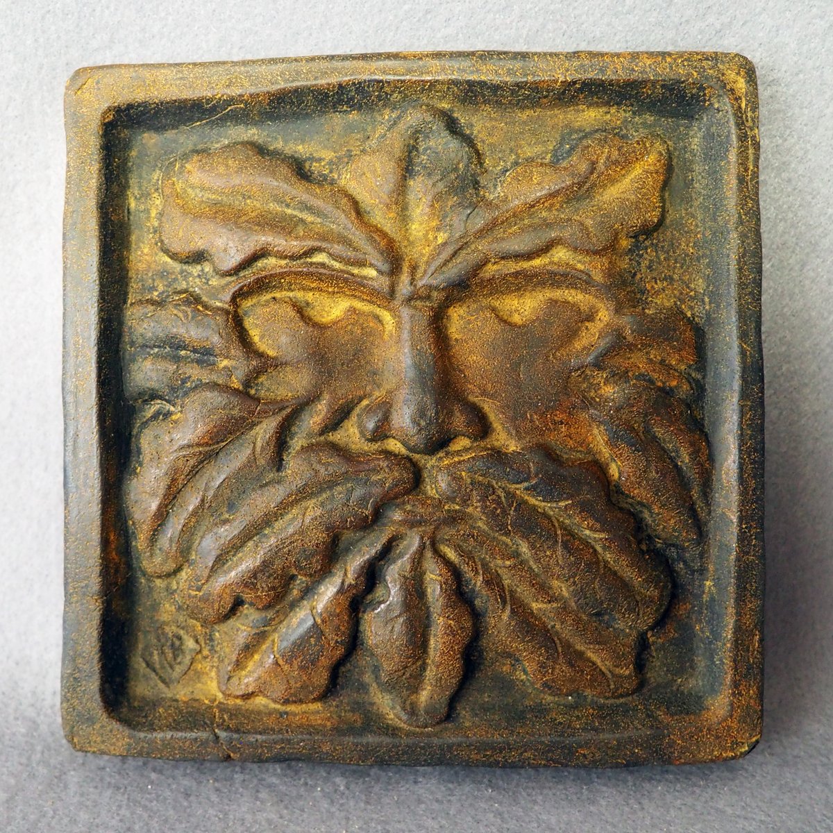 OLD GREEN MAN PLAQUE (Cold-Cast IRON) | Rik Berry Ceramics