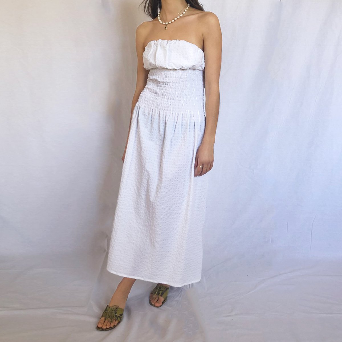 Seersucker Courtyard Dress | Bare Esque