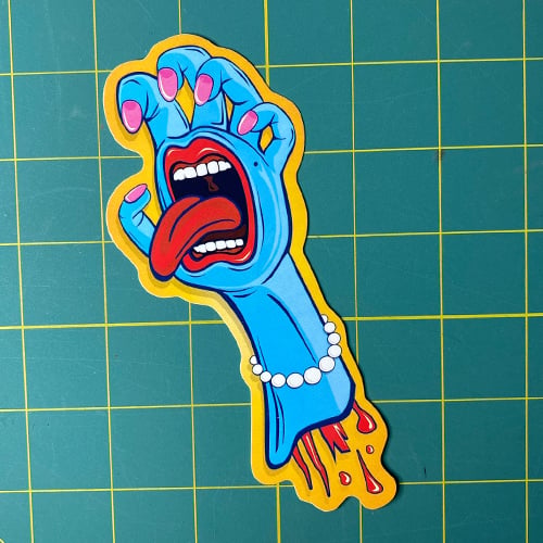 Screaming Hand Art Show Sticker | Skate Collector