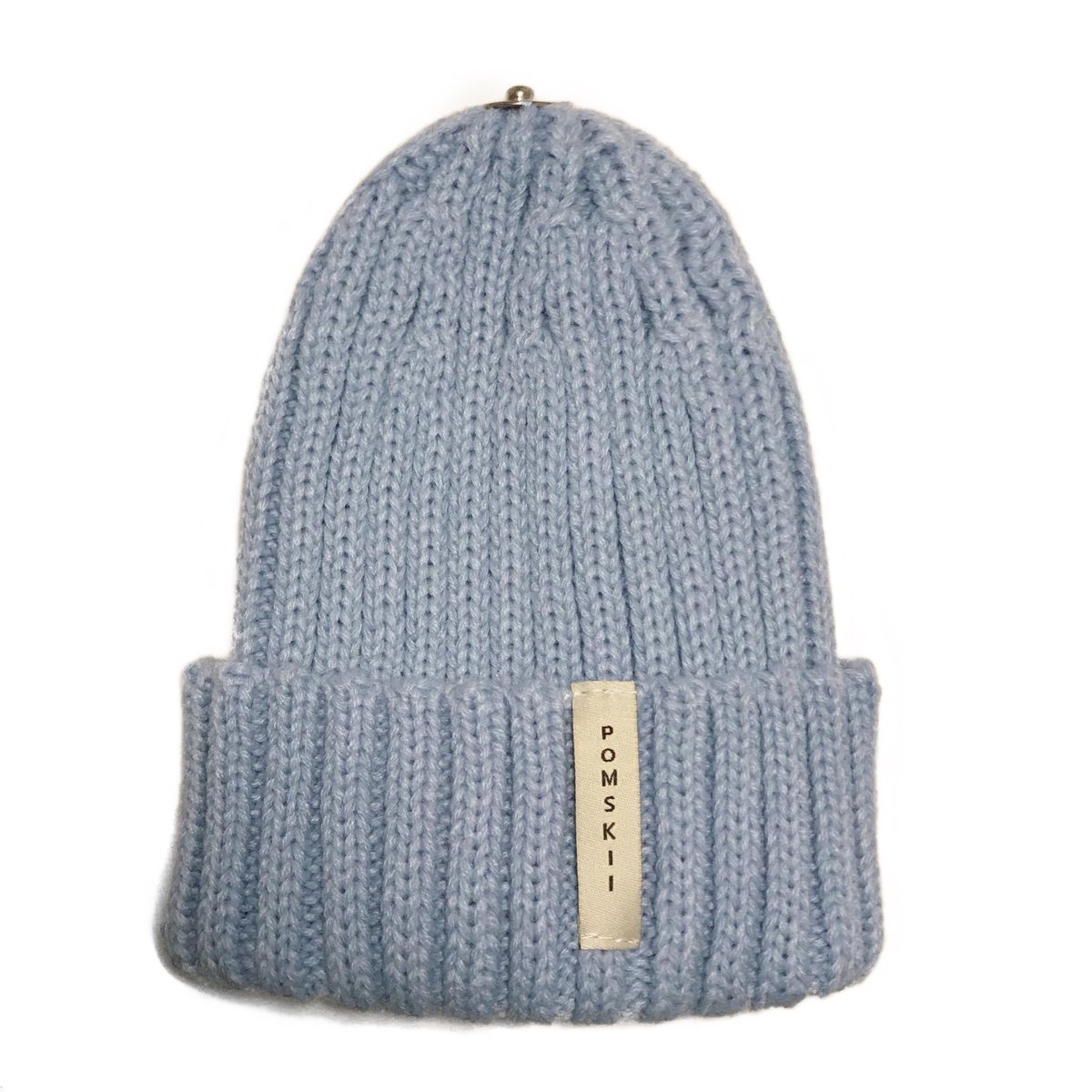 Powder Blue Minnie Hat | POMSKII | Luxury Pom Pom Hats | Winter Bobble Hats