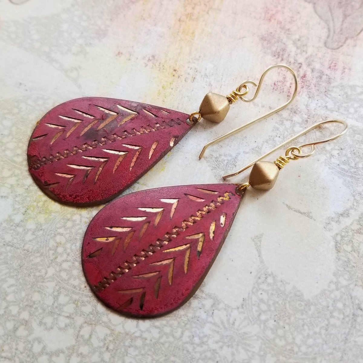 Incised Indian Teardrops (Last Pair) | Fresh Designs