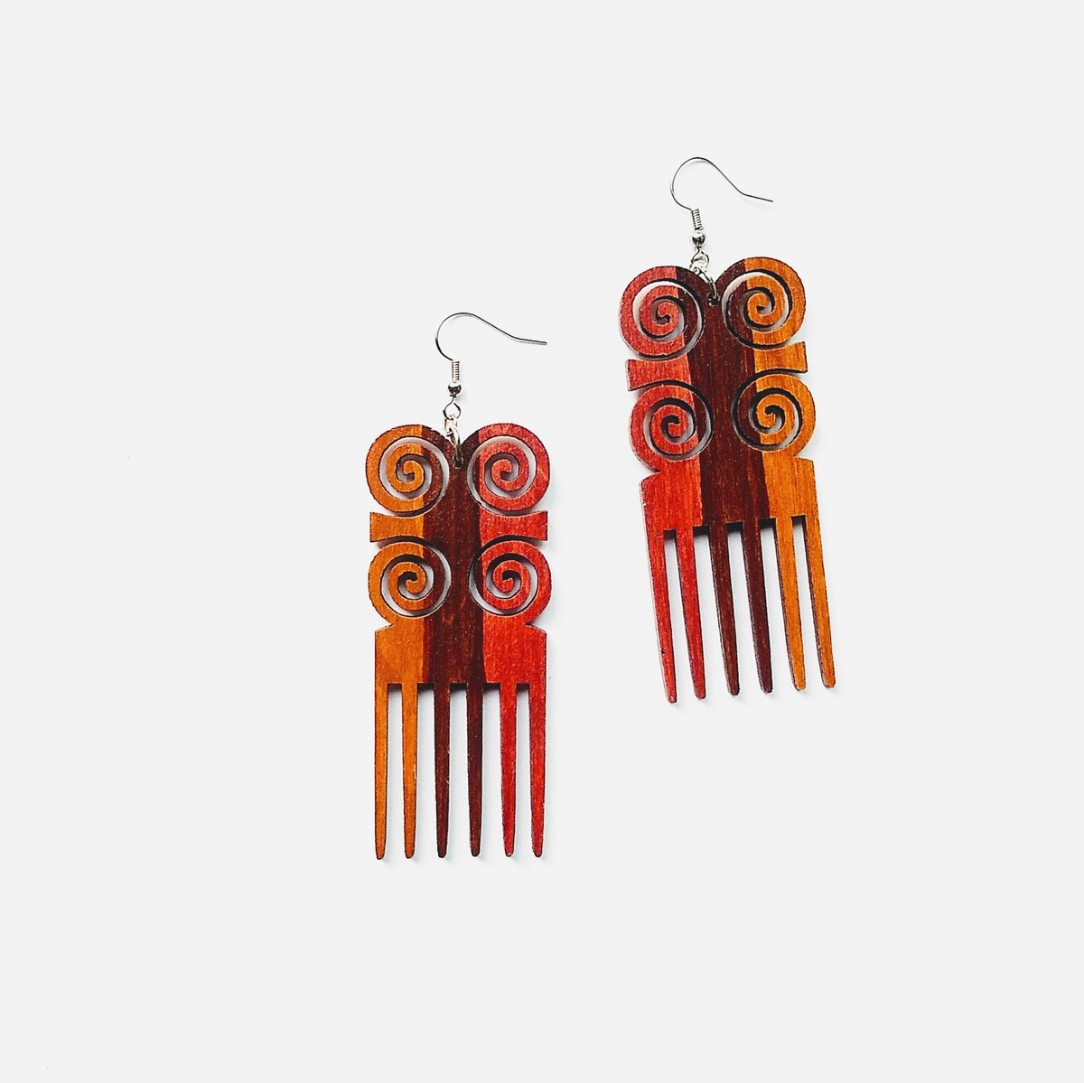 Safari Adinkra Comb Earrings | Spoon & Theory Handmade