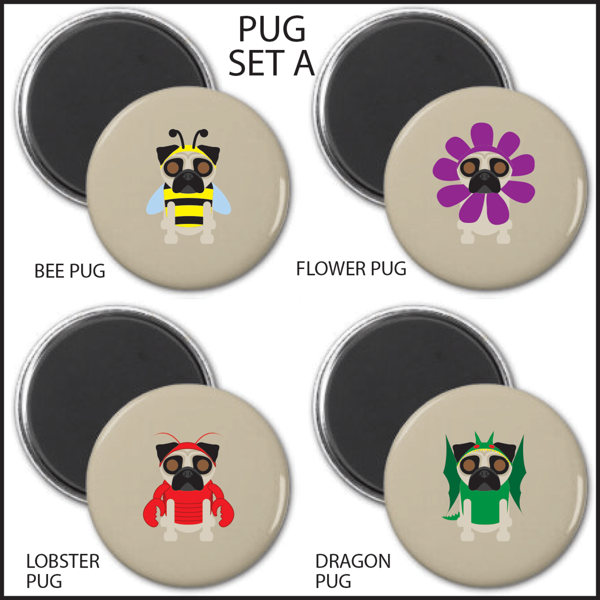 PUG MAGNET SETS | marcartshop