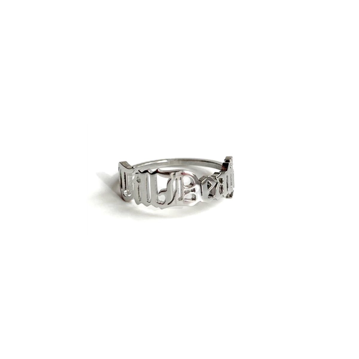 Till Death stainless steel script ring | ☽ ShopMoonChild