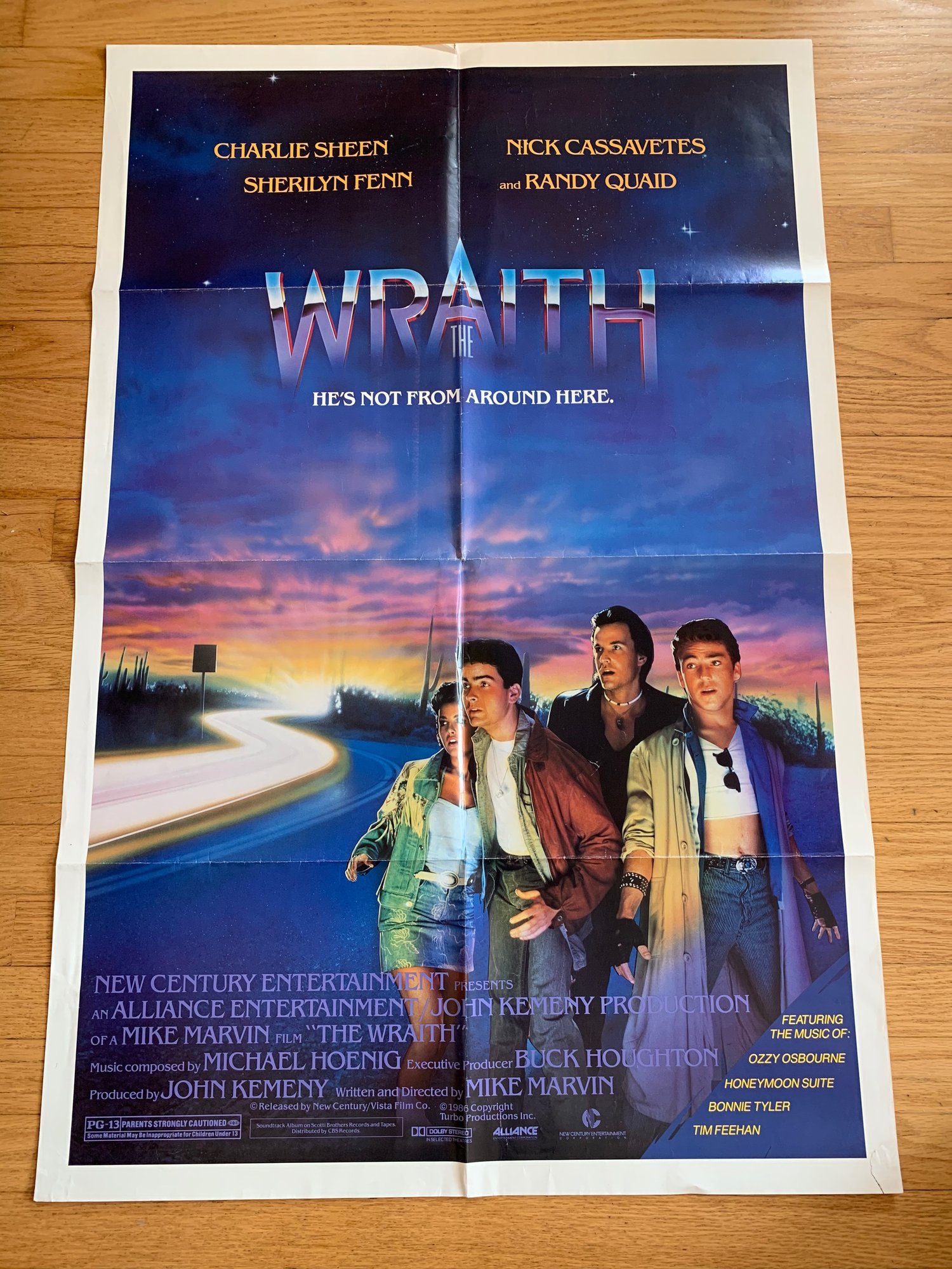 1986 THE WRAITH Original U.S. One Sheet Movie Poster | Time Warp ...