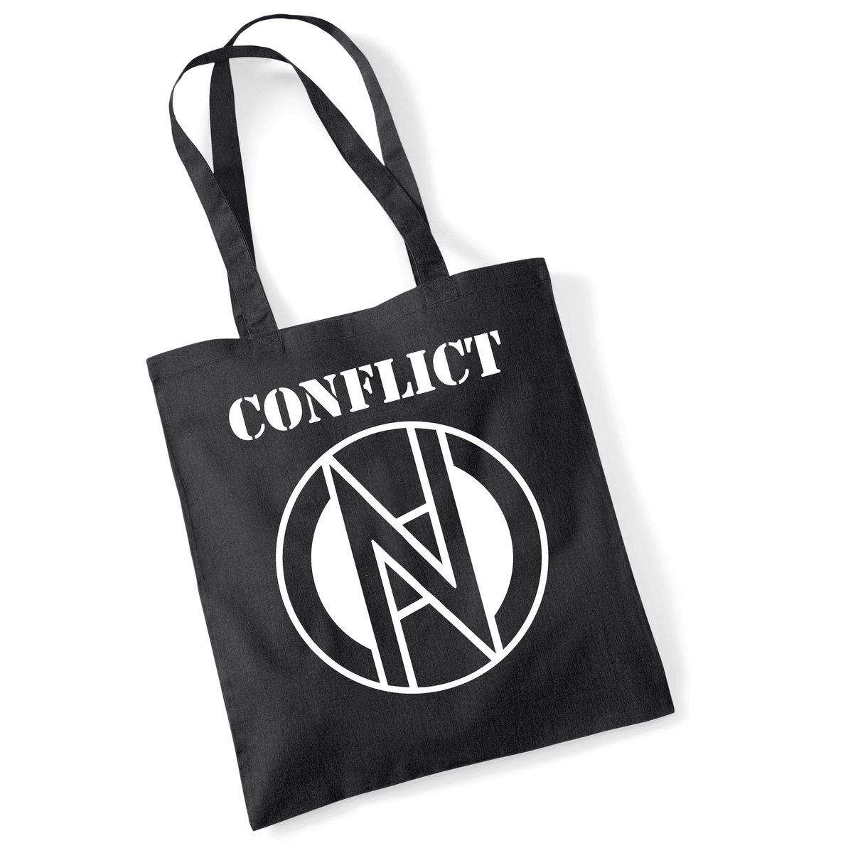 CONFLICT tote bag with the Mortahate logo | Mortarhate