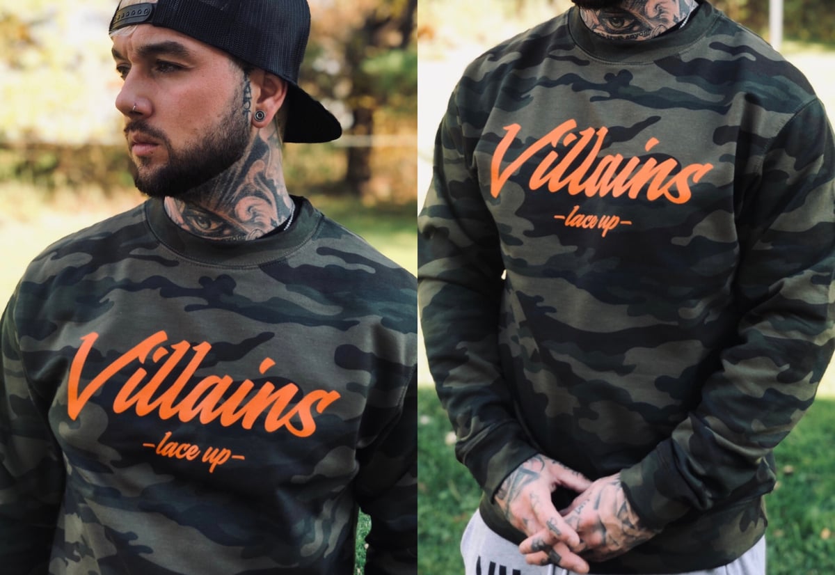 VILLAINS LACE UP CAMO EDITION (limited) Crewneck + Hoodie | WEAREVILLAINS
