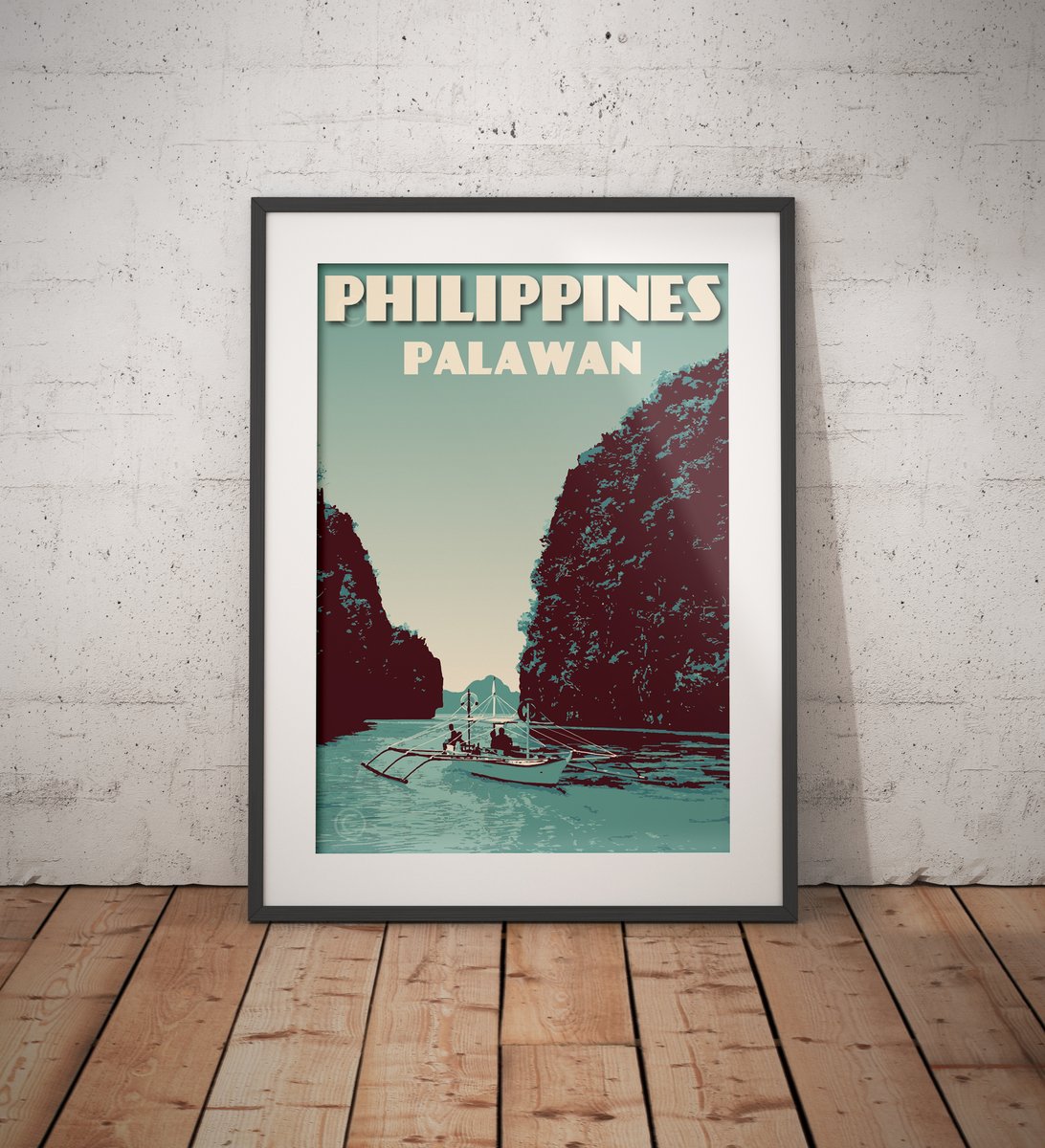 Vintage poster Philippines - Palawan Island | Wall Art Decor | Travel ...
