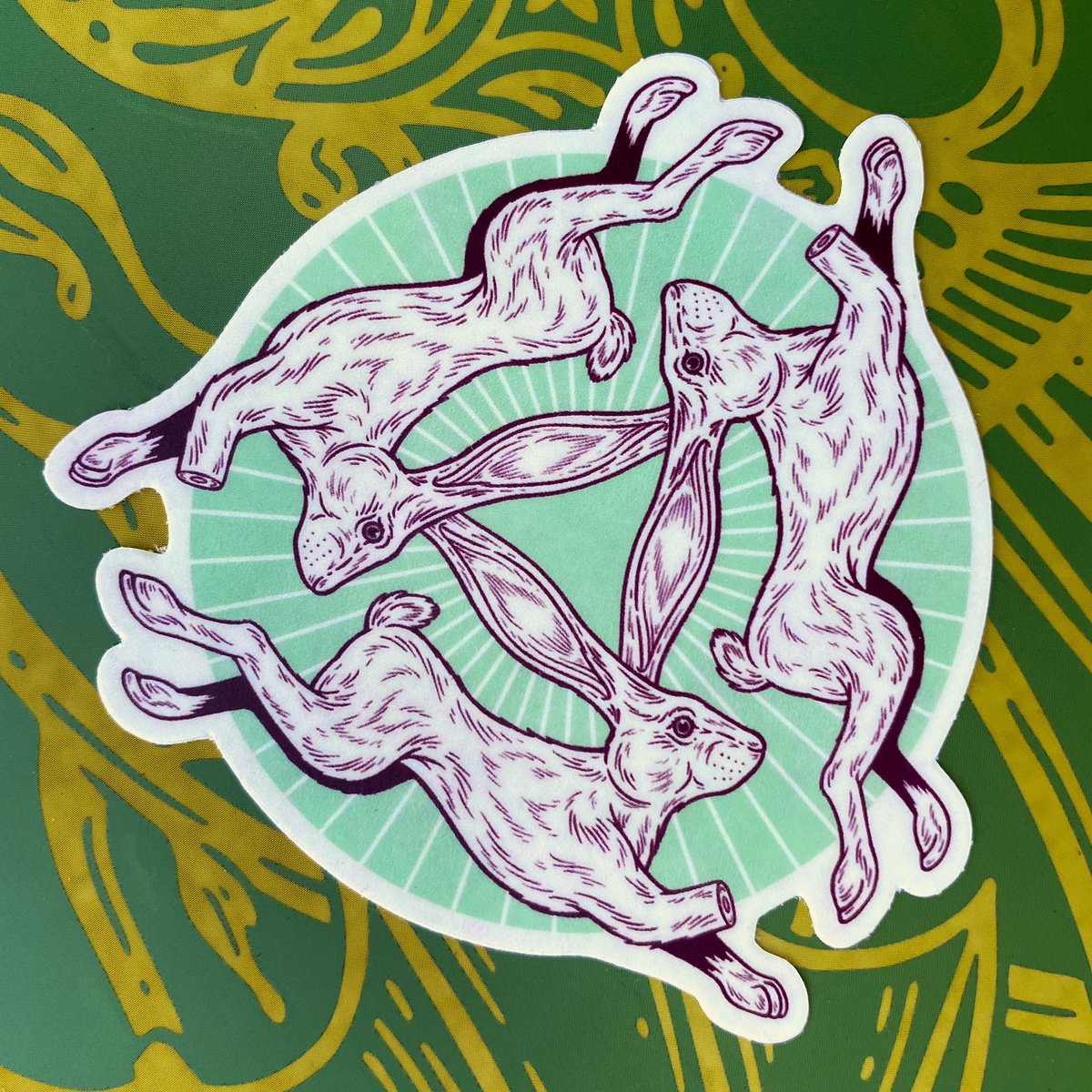 Three Hares Sticker | Kate O'Hara
