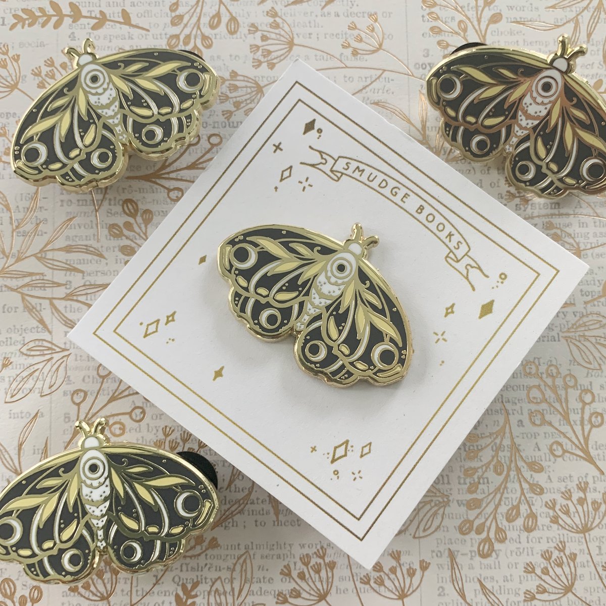 Triple Moon Moth Pin | Crafted Sigil (formerly Smudge Books)