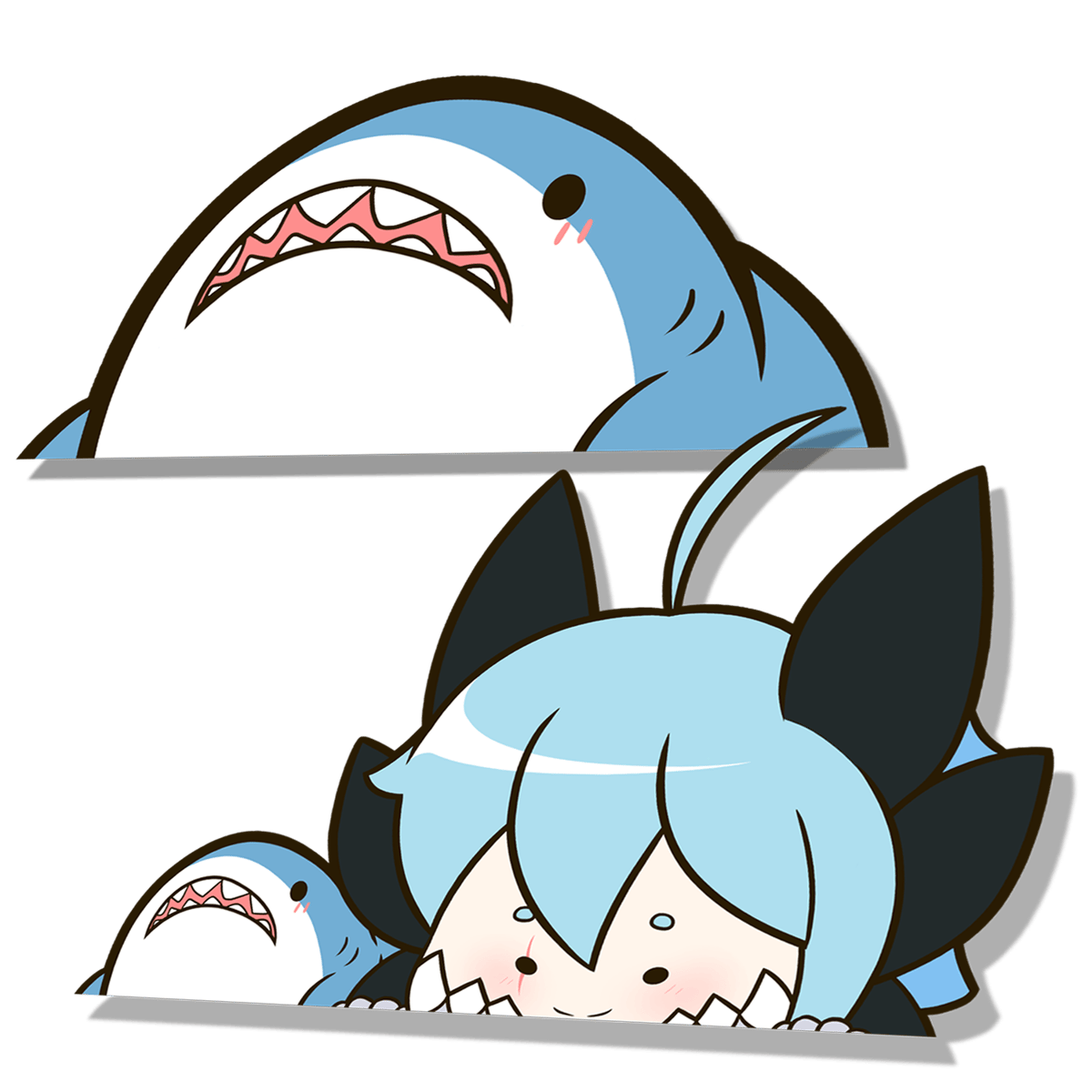 Shork Gorl Kino Peeker + Shorkie Vinyl Sticker | KinoKreations