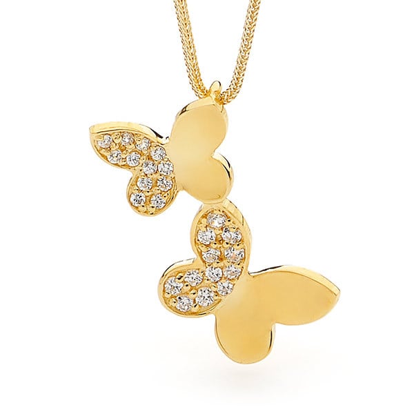 9ct gold butterfly necklace store