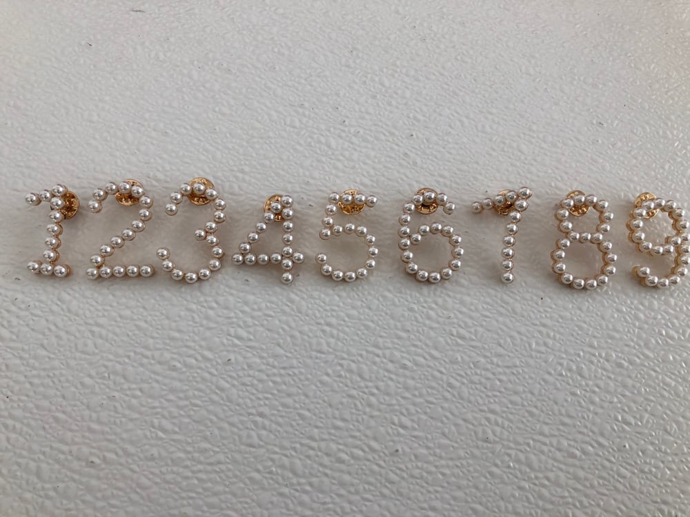 PEARL LINE Number BROOCHES | Sorority Girl