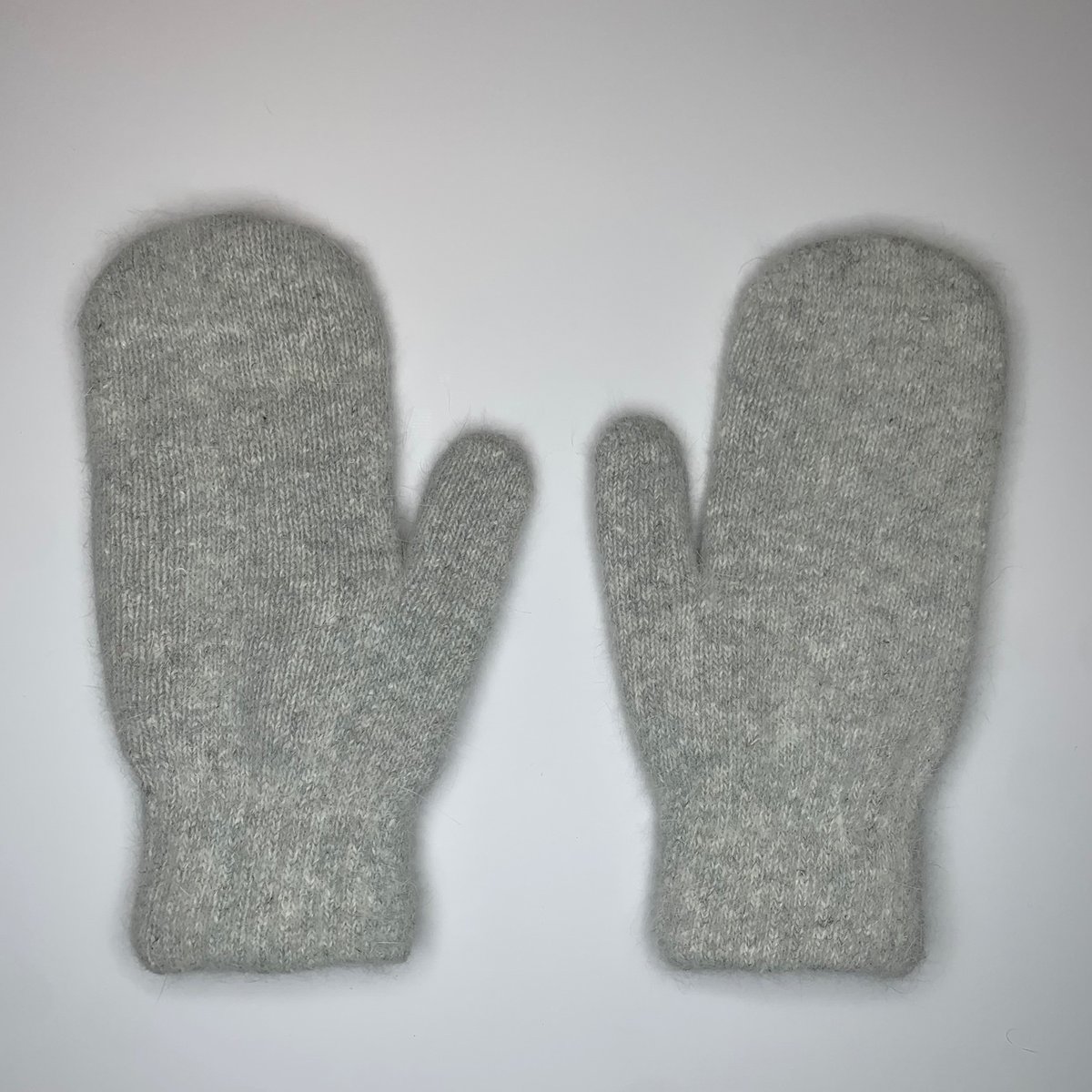 Light Grey Mittens | POMSKII | Luxury Pom Pom Hats | Winter Bobble Hats