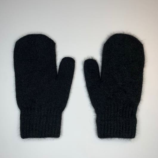 Black Mittens | POMSKII | Luxury Pom Pom Hats | Winter Bobble Hats