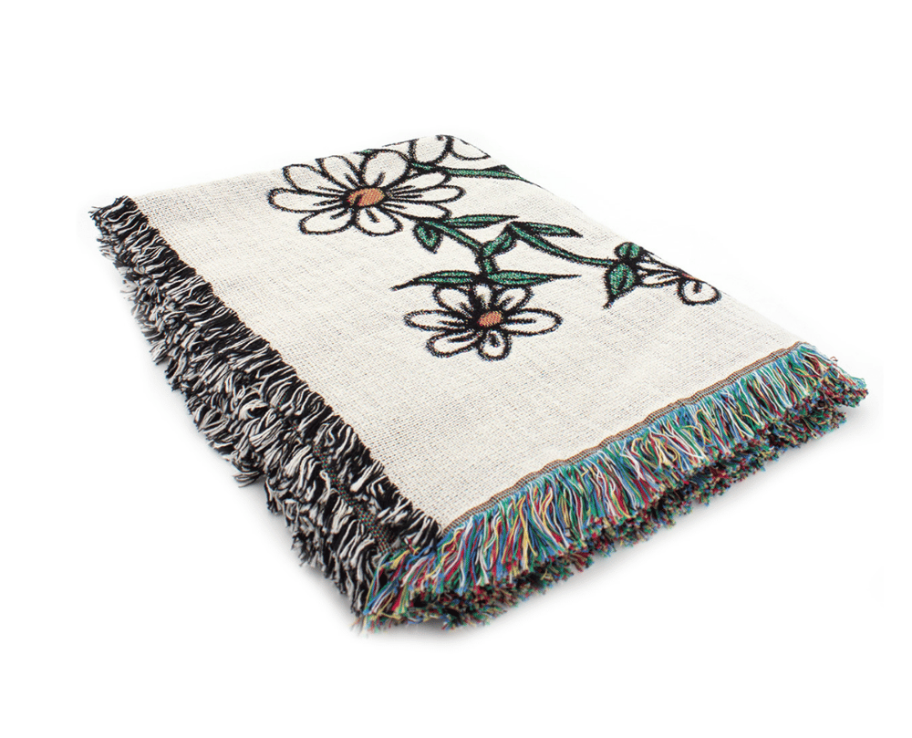 Daisy Chain Love is the Answer Woven Blanket | Rosie Wonders