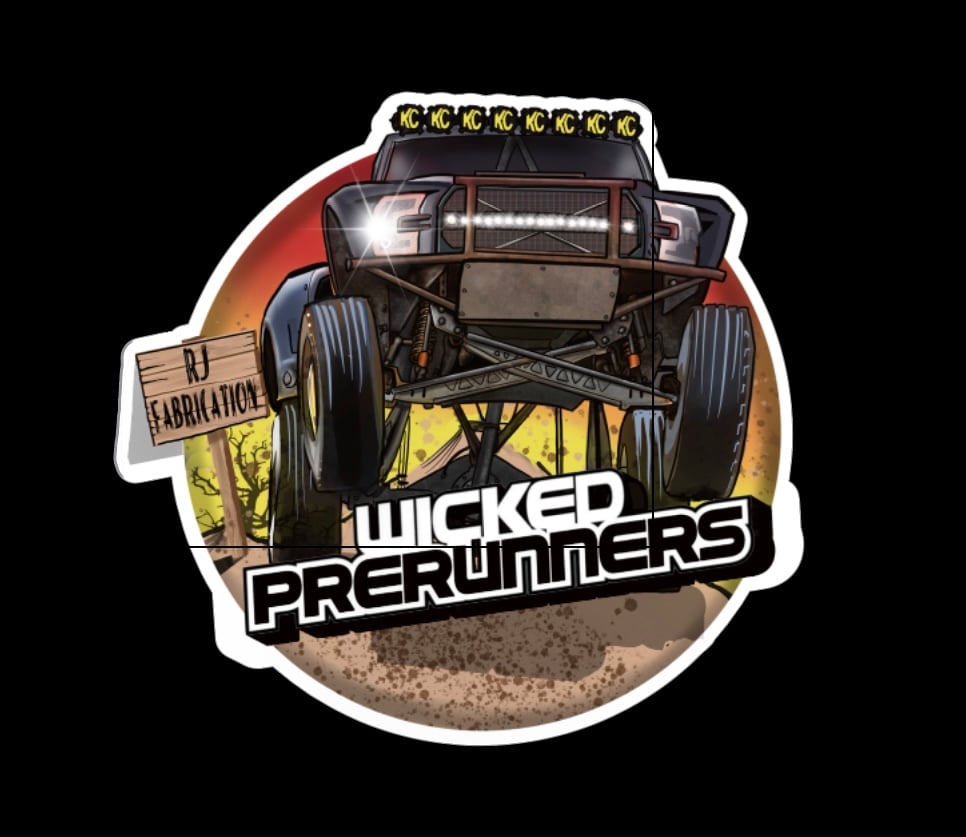 White logo Stickers “RJFAB” / Wicked Prerunners