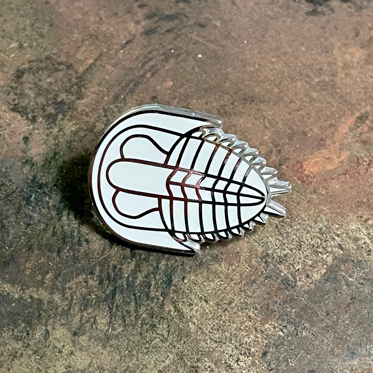 Trilobite Pin - White and Silver | Bison Bison Supply