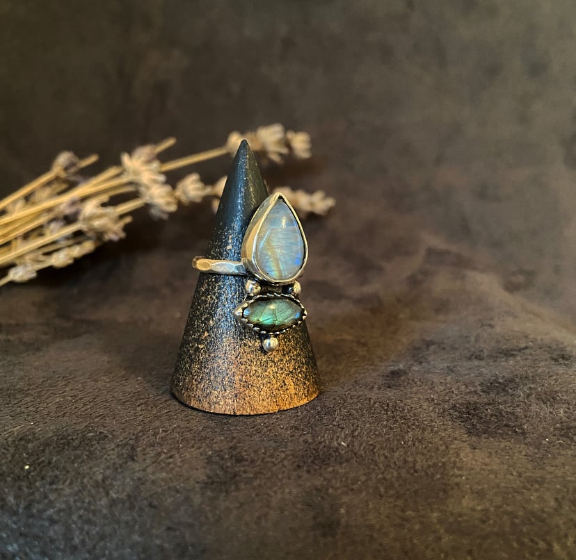 Labradorite & Moonstone ring #1 | Boém