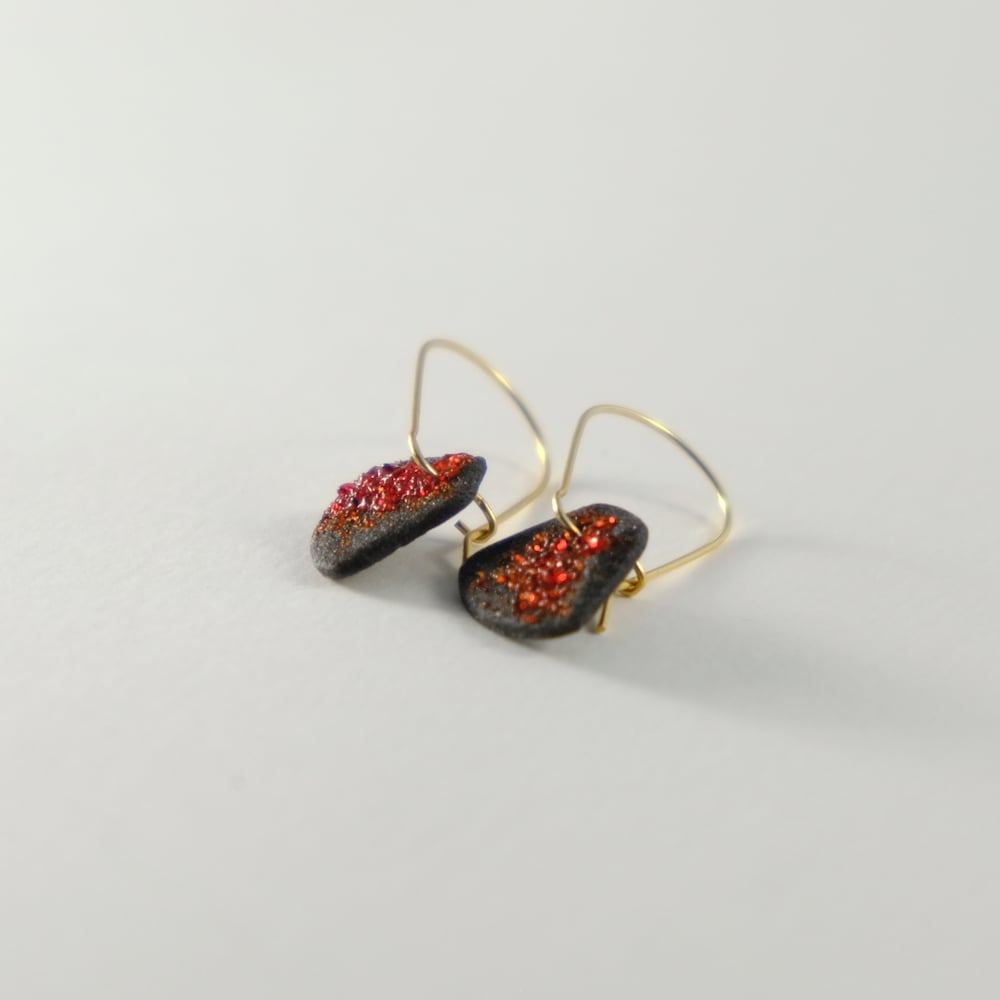 Boucles Inca Noir et rouge | Archipel de Verre