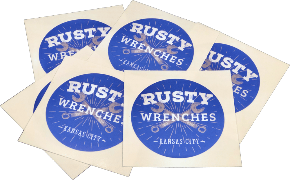 Rusty Wrenches Sticker - White | Rusty Wrenches