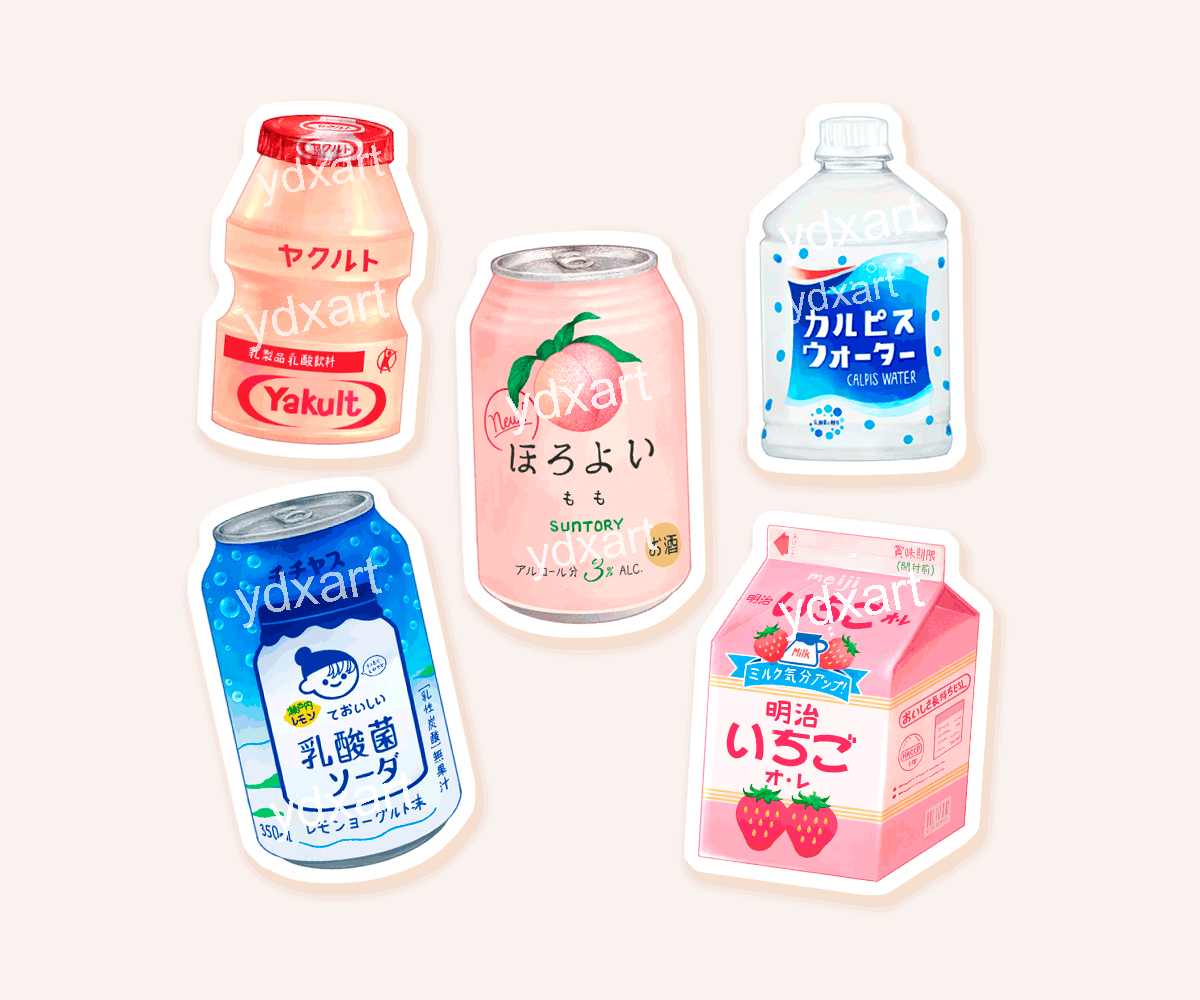 Japanese Drink Stickers | ydxart